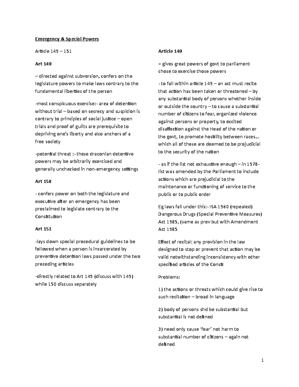 Consti Powers Against Subversion Emergency Special Powers Article
