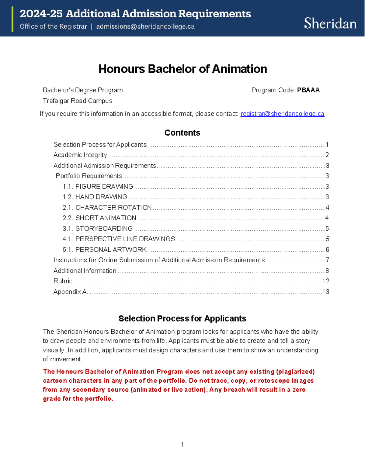 Pbaaa-appsheet-1249 - application - Honours Bachelor of Animation ...