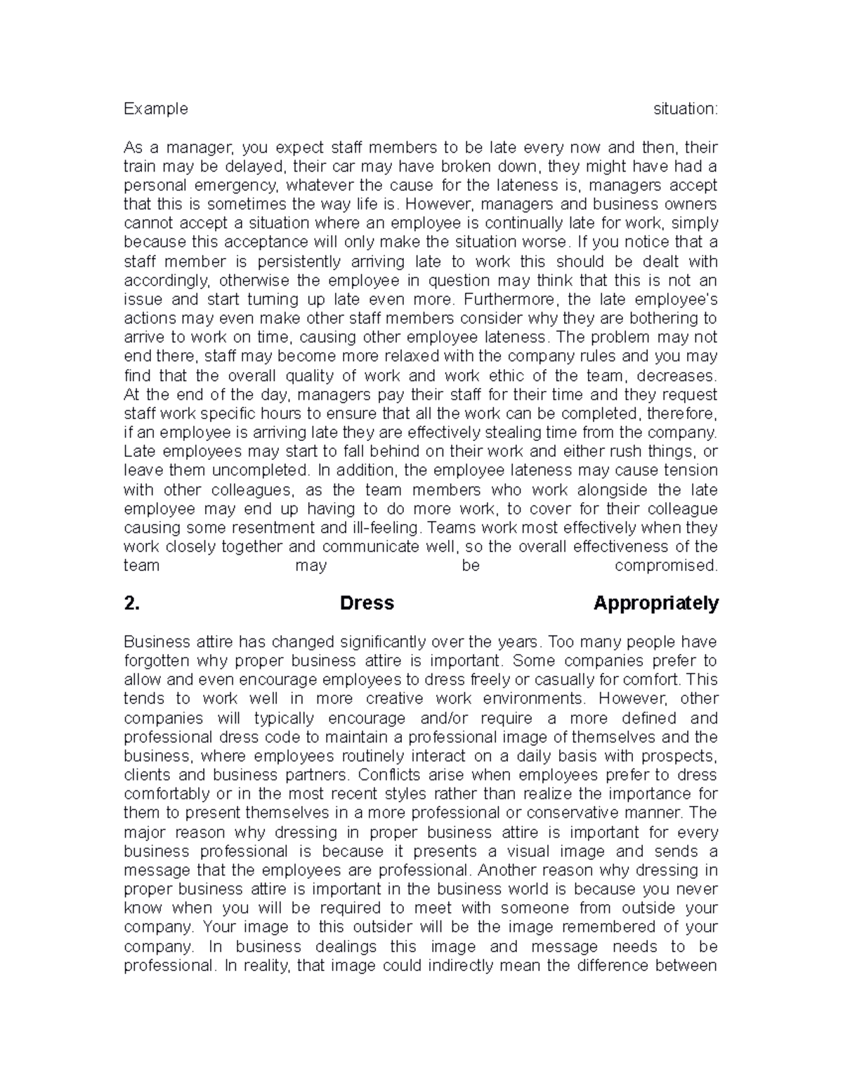 Business-Etiquette - Relevance of Business Etiquette - Example ...