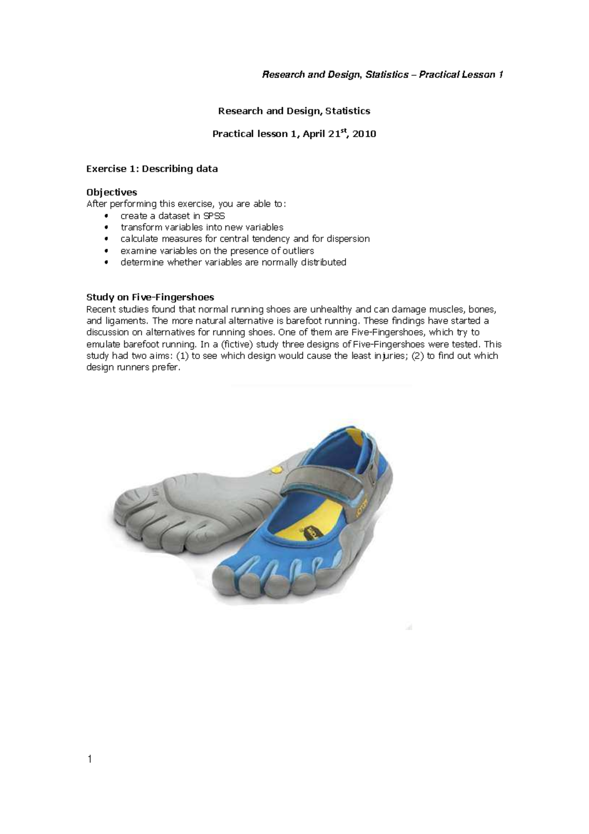 SPSS Exercise 1 - 5 | Missions SPSS Exercises worked with conclusions ...