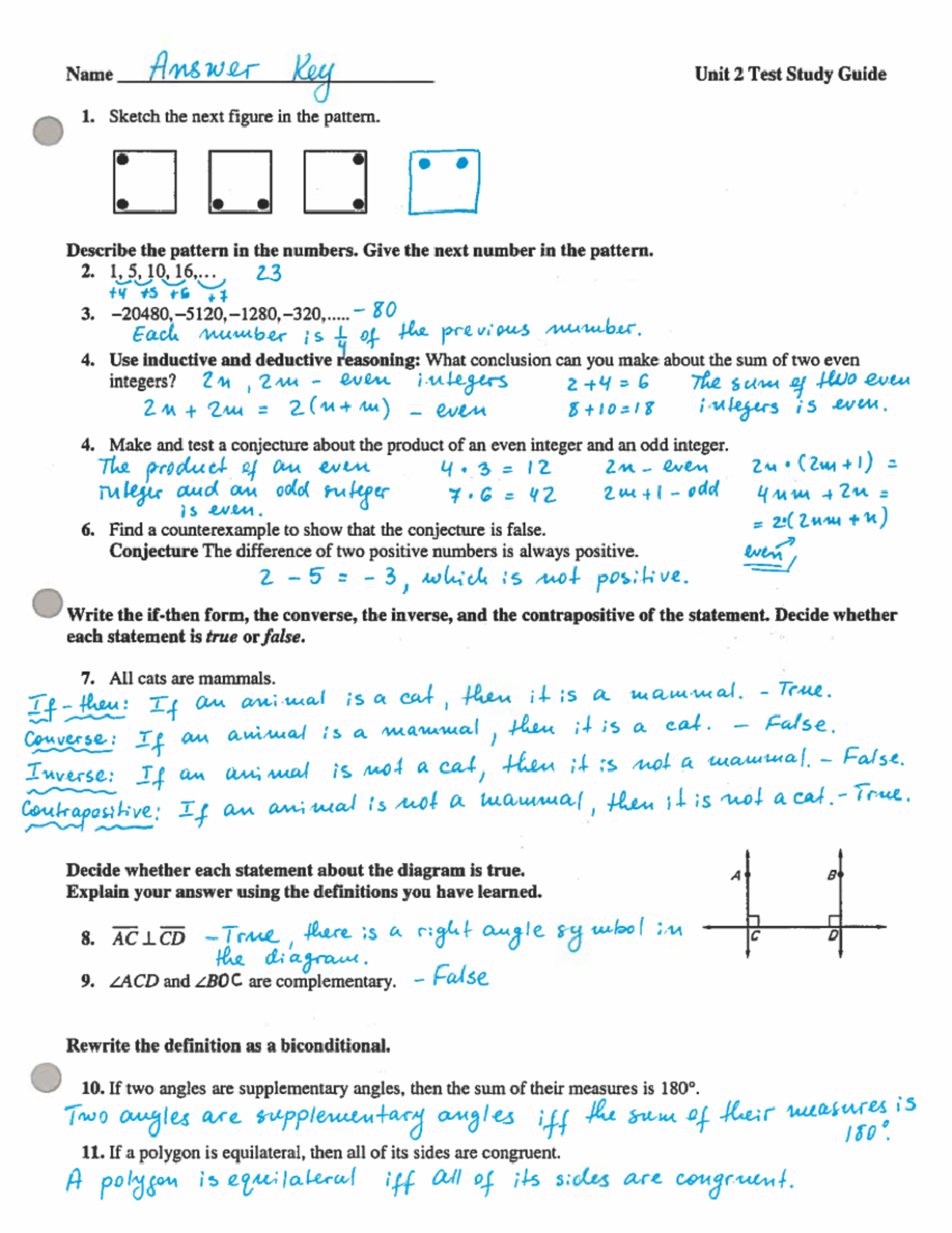KEY Units 1, 2 Test Study Guide - Essentials of Geometry and Logic.pdf ...