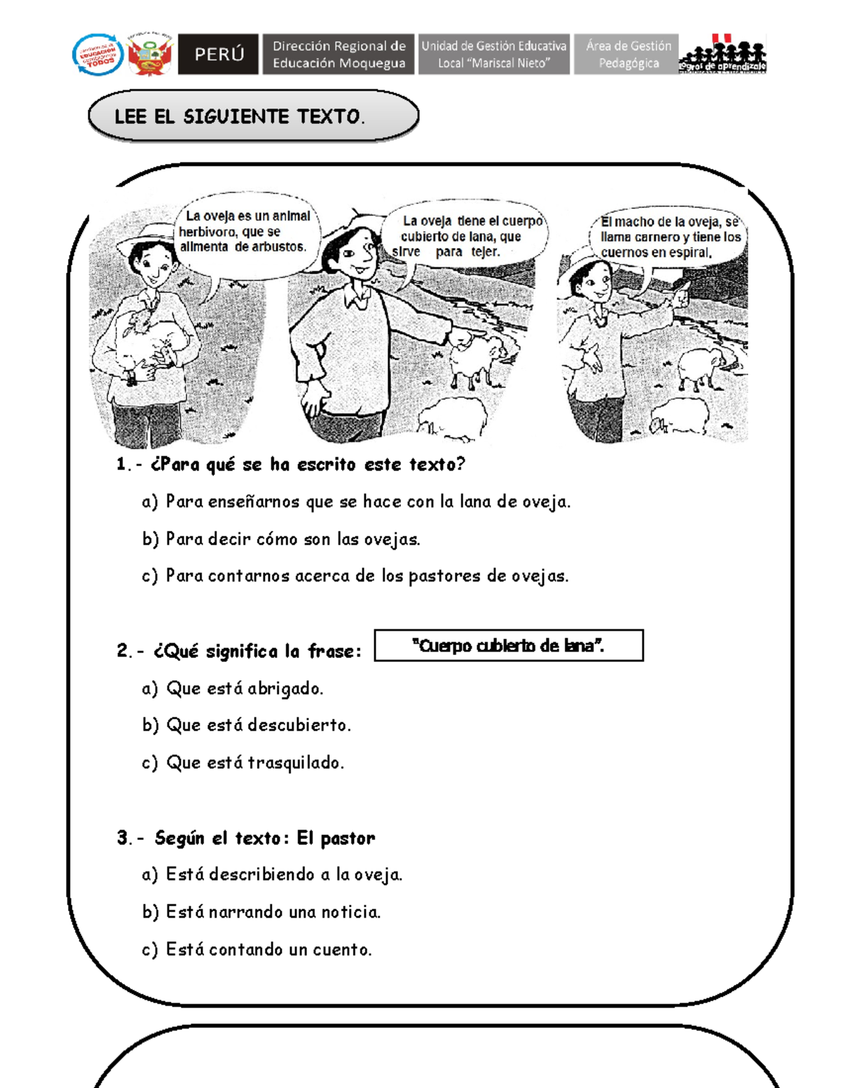 Prueba DE Comprension - uiop - 1.- ¿Para qué se ha escrito este texto ...