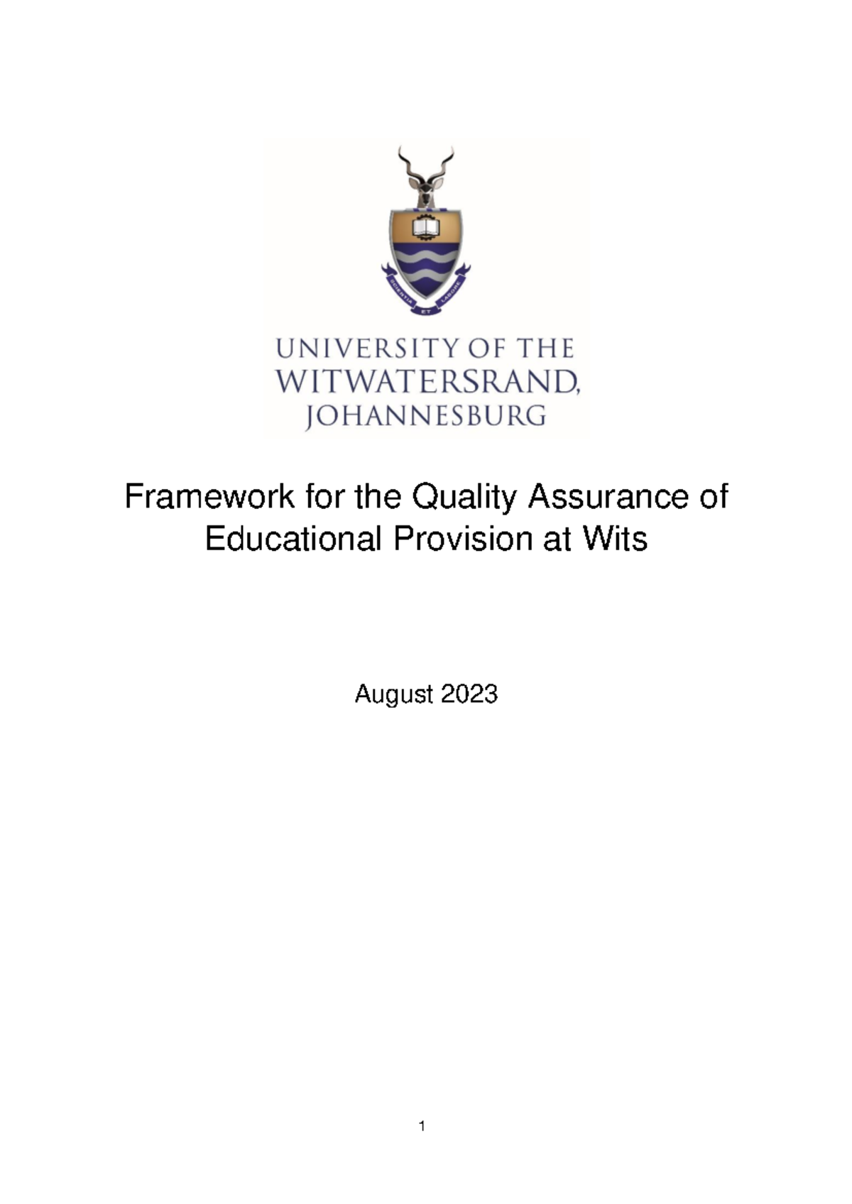 Quality Assurance Framework for Educational Provision Aug 2023 ...