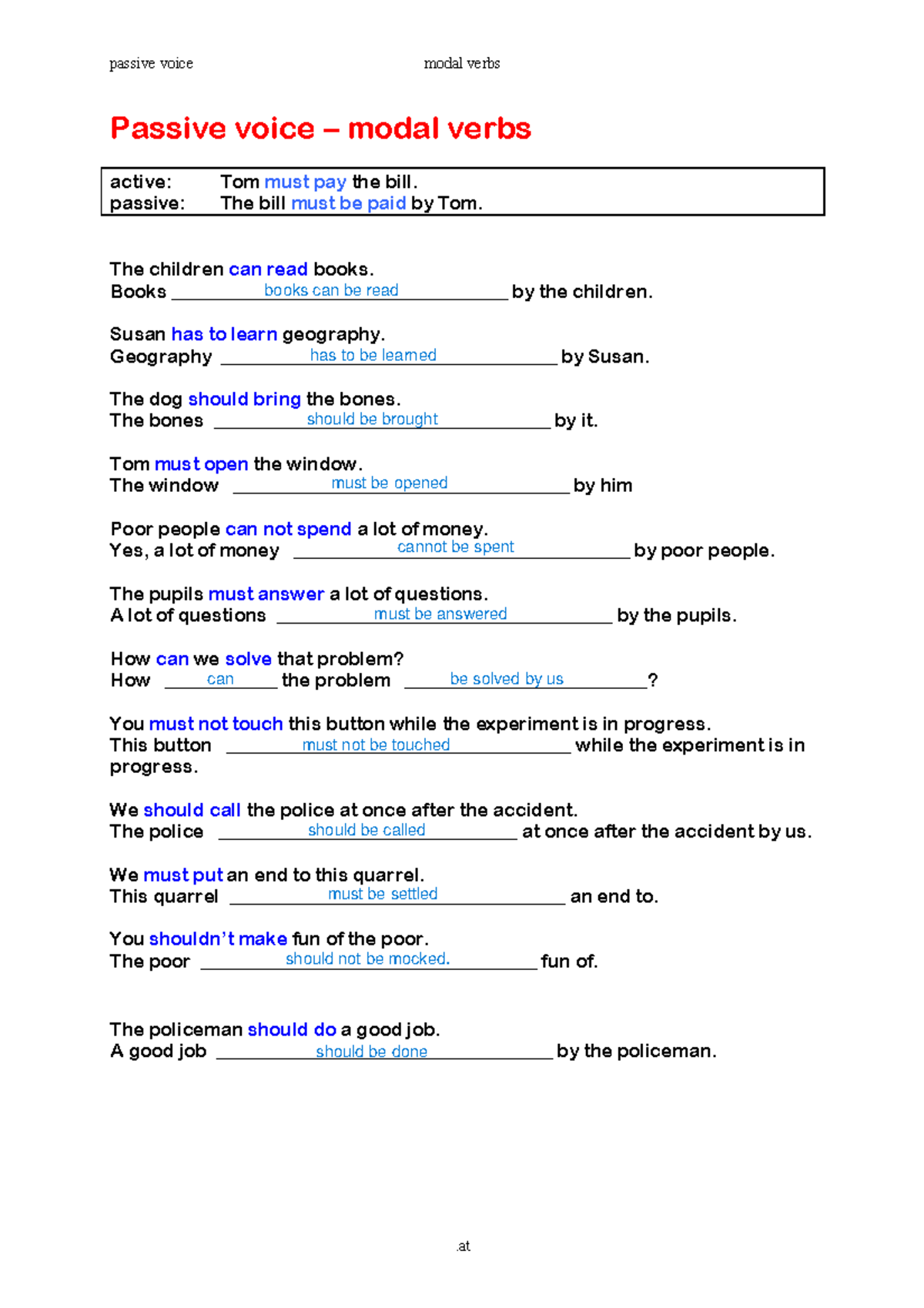Passive modal - Michael gutierrez - passive voice modal verbs .at ...
