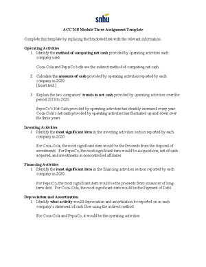 ACC 318 Module Four Assignment Template - ACC 318 Module Four ...