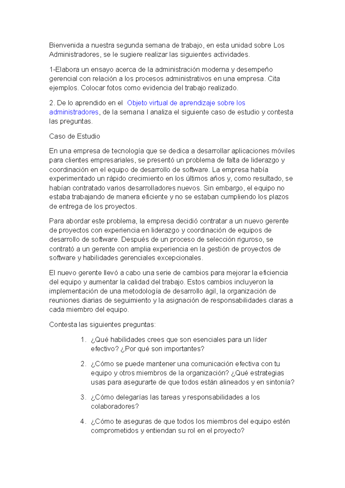 Traea 2 adminidtraccion - Bienvenida a nuestra segunda semana de ...