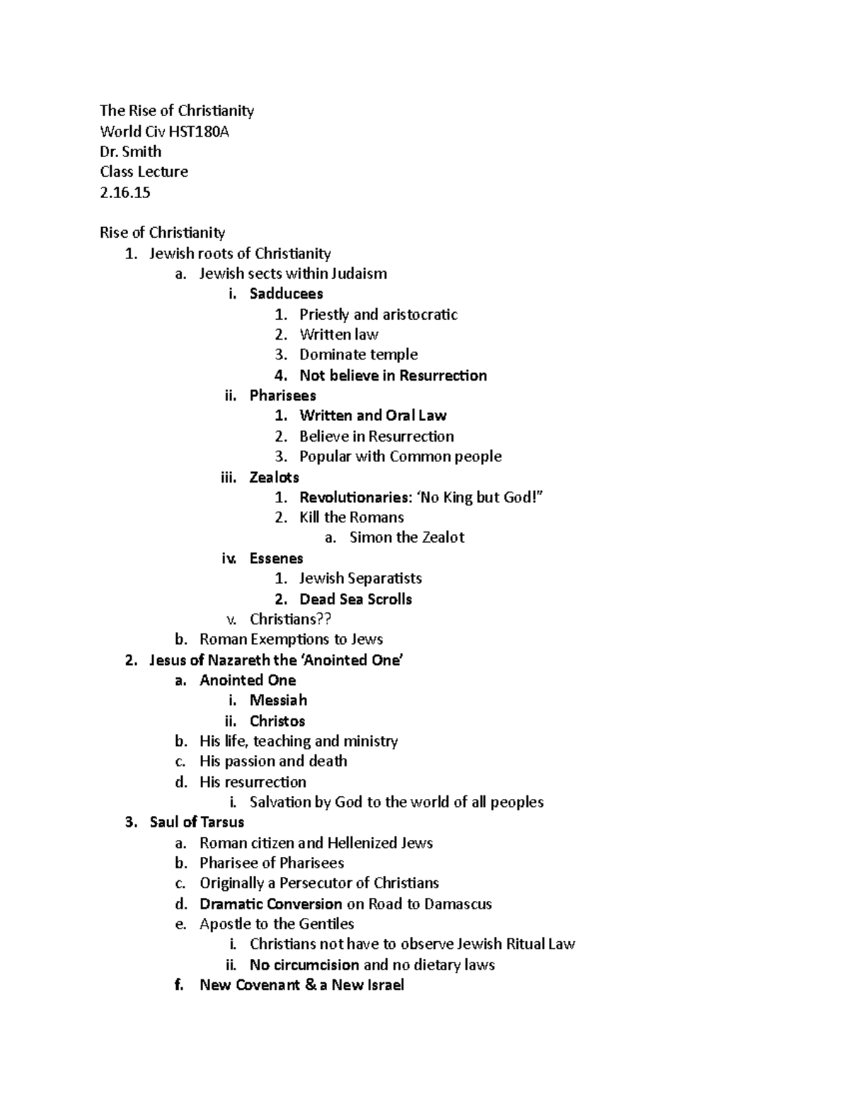 The Rise of Christianity - The Rise of Christianity World Civ HST180A ...