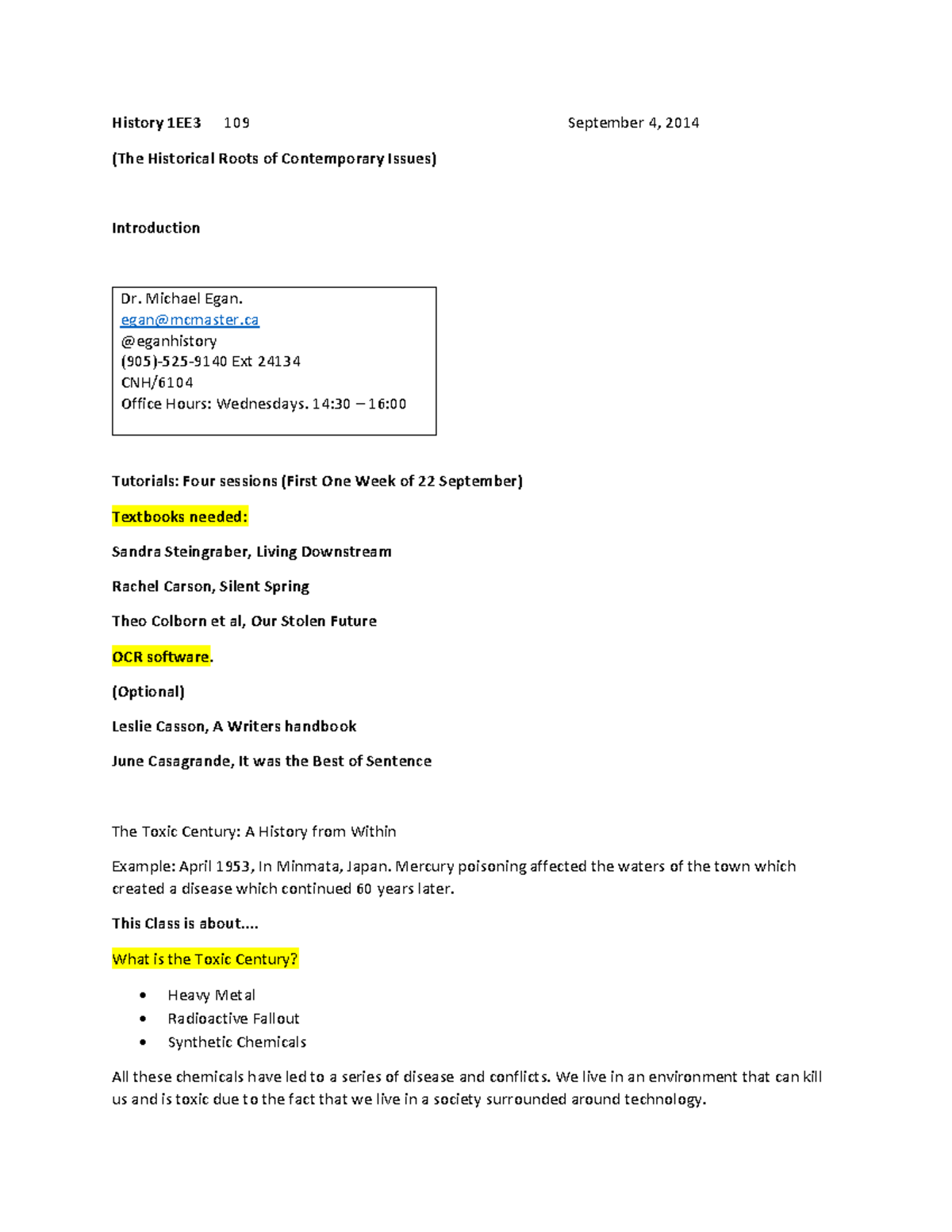 The Historical Roots of Contemporary Issues - Lecture notes - History ...