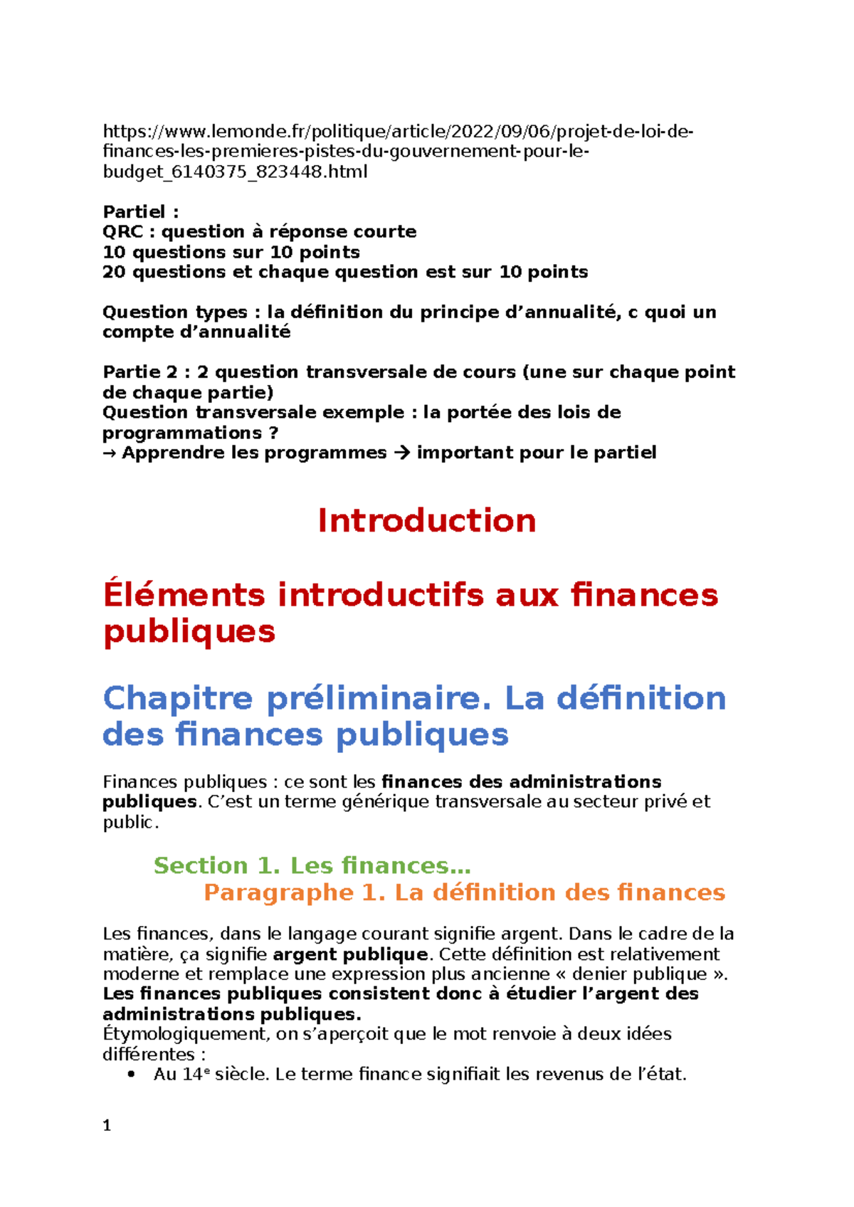 Cours finance publique - lemonde/politique/article/2022/09/06/projet-de ...