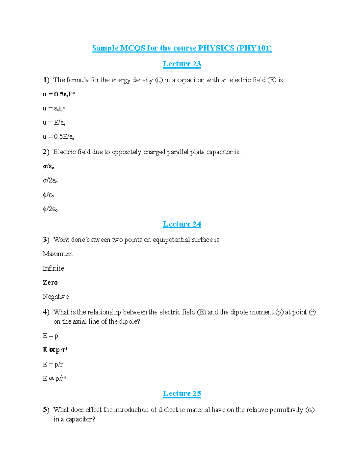MCQS for session-1 - Pracitce mcqs from LMS - Sample MCQS for the ...
