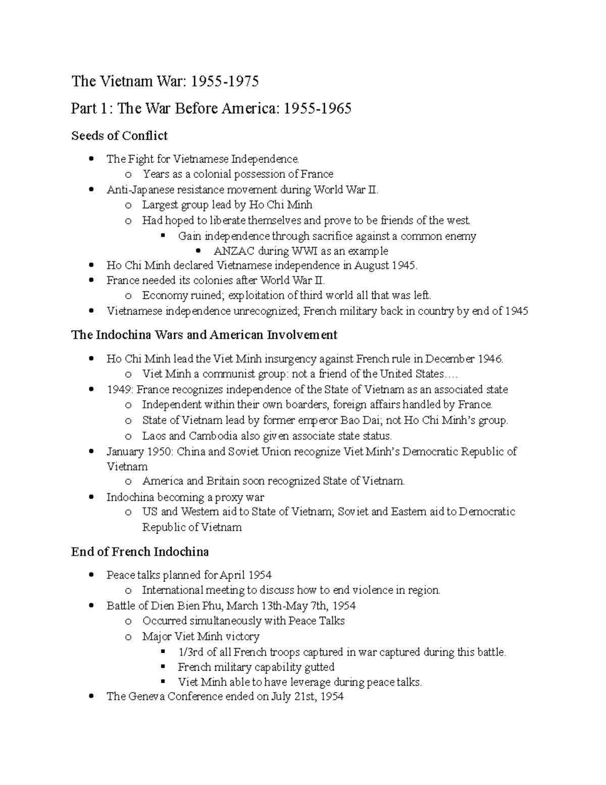 The Vietnam War Part 1 - Teacher: Thomas Miller - The Vietnam War: 1955 ...