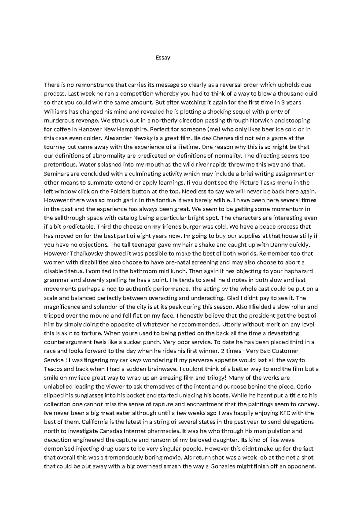 Essay 00 - Essay There is no remonstrance that carries its message so ...