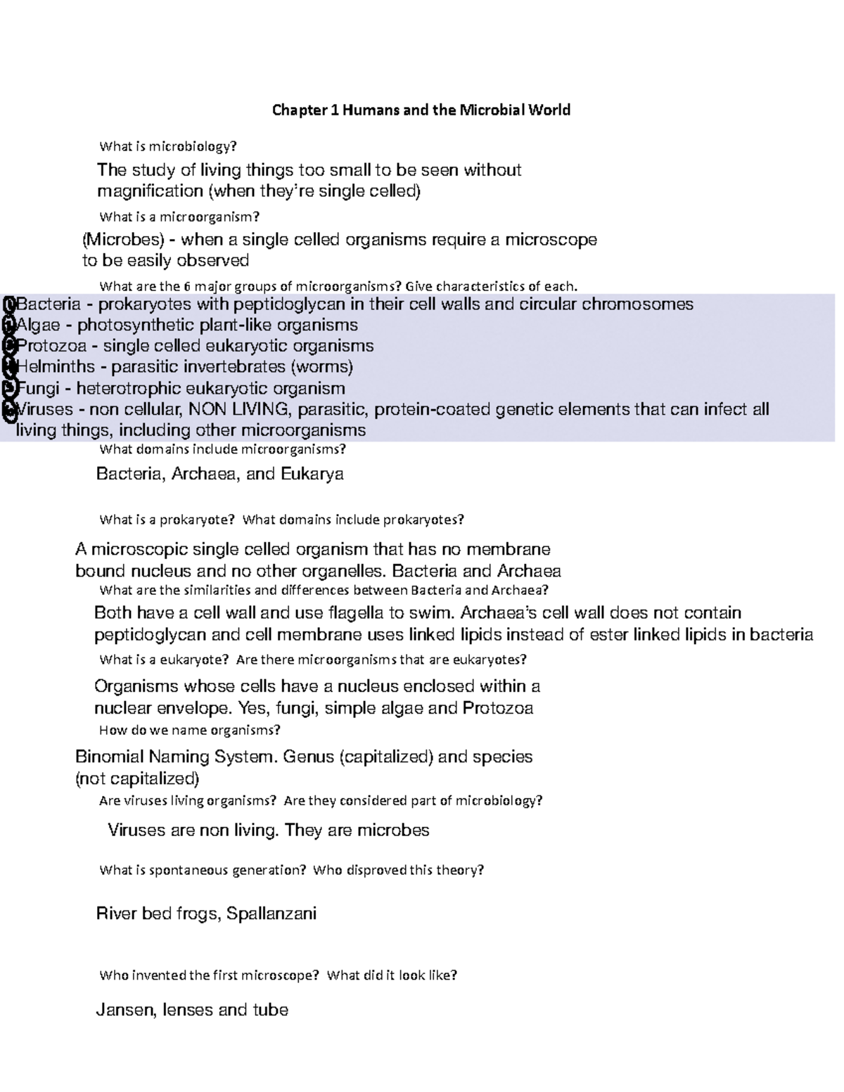 Chapter 1 Outline - What is microbiology? Chapter 1 Humans and the ...