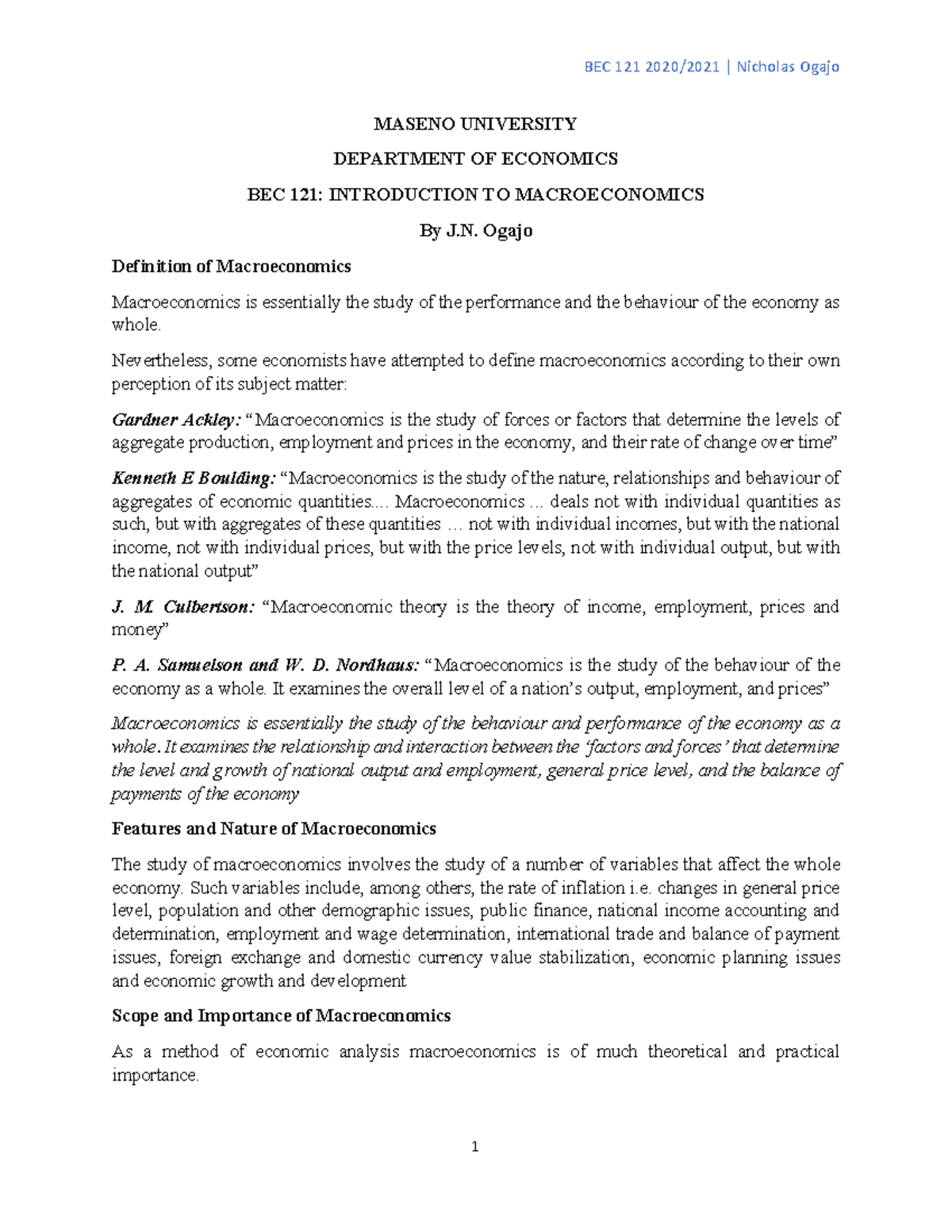 9868 bec 121 introduction to microeconomics - MASENO UNIVERSITY ...