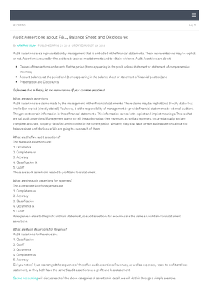 Auditing - Lecture notes - Auditing - Lecture notes, lectures 1 - 10 ...