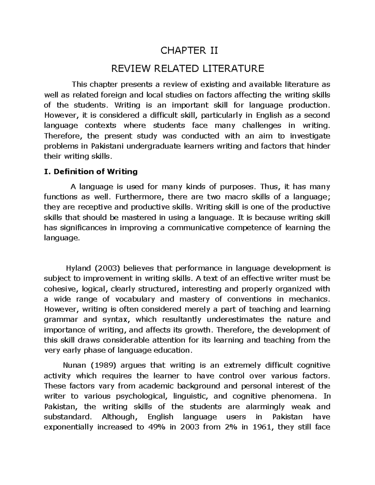 Review Related Literature - CHAPTER II REVIEW RELATED LITERATURE This ...