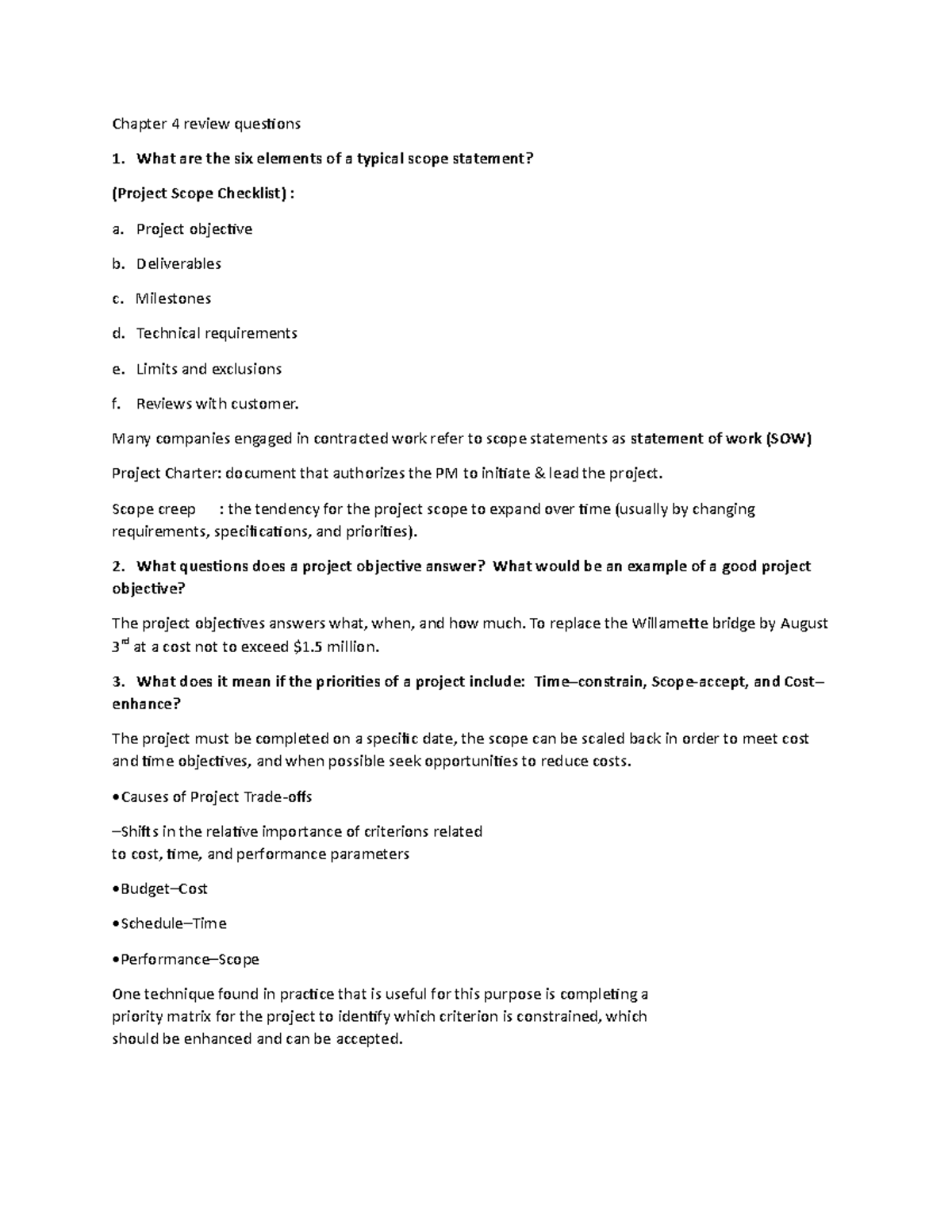 Chapter 4 review questions - Chapter 4 review questions 1. What are the ...