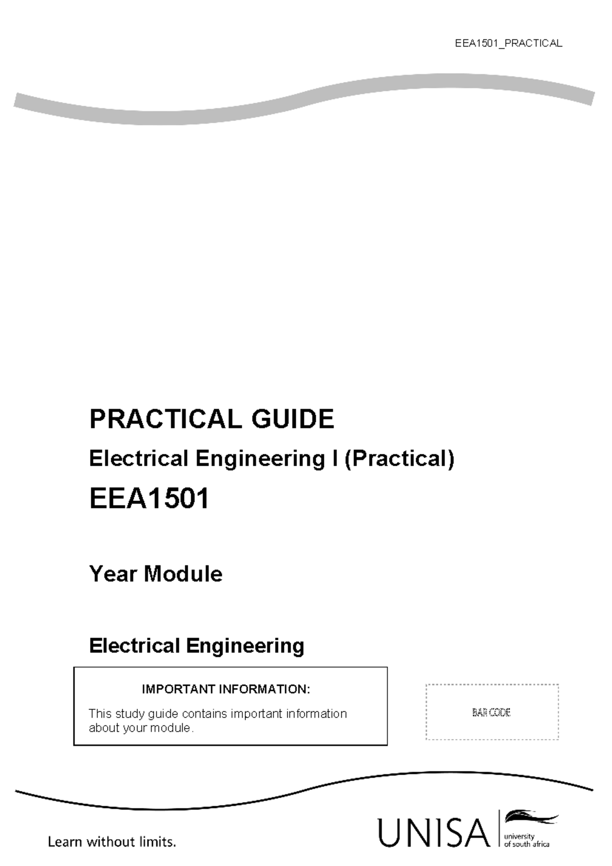 EEA1501 Practical 2024 - EEA1501_PRACTICAL PRACTICAL GUIDE Electrical ...