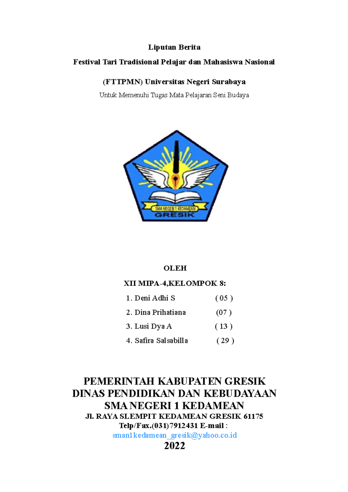 Liputan Berita - Laporan - Liputan Berita Festival Tari Tradisional ...