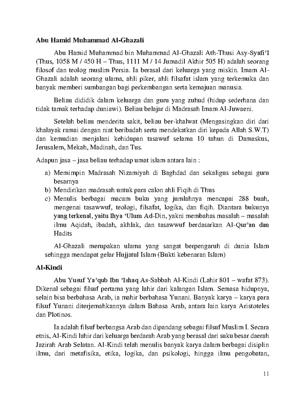 MASA Kejayaan Islam YANG Dinanti Rifka A-12 - 11 Abu Hamid Muhammad Al ...