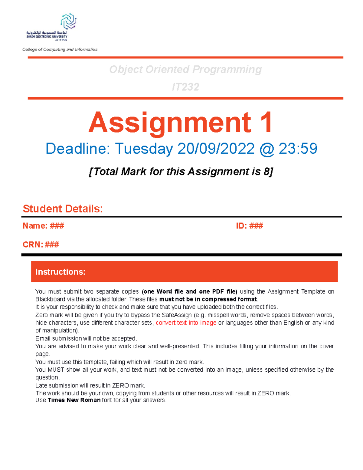 Attachment 1 (20) - Assignment notes - College of Computing and ...