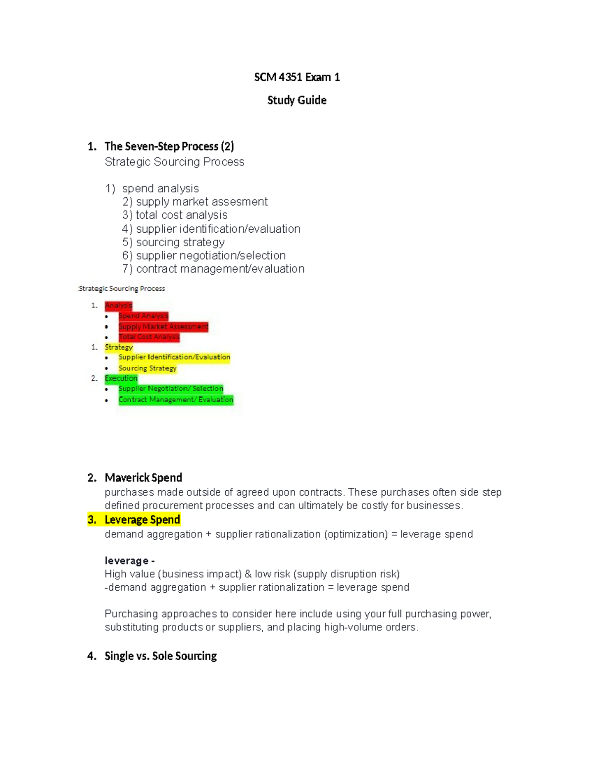 SCM 4351 Exam 1 Study Guide - SCM 4351 Exam 1 Study Guide 1. The Seven ...