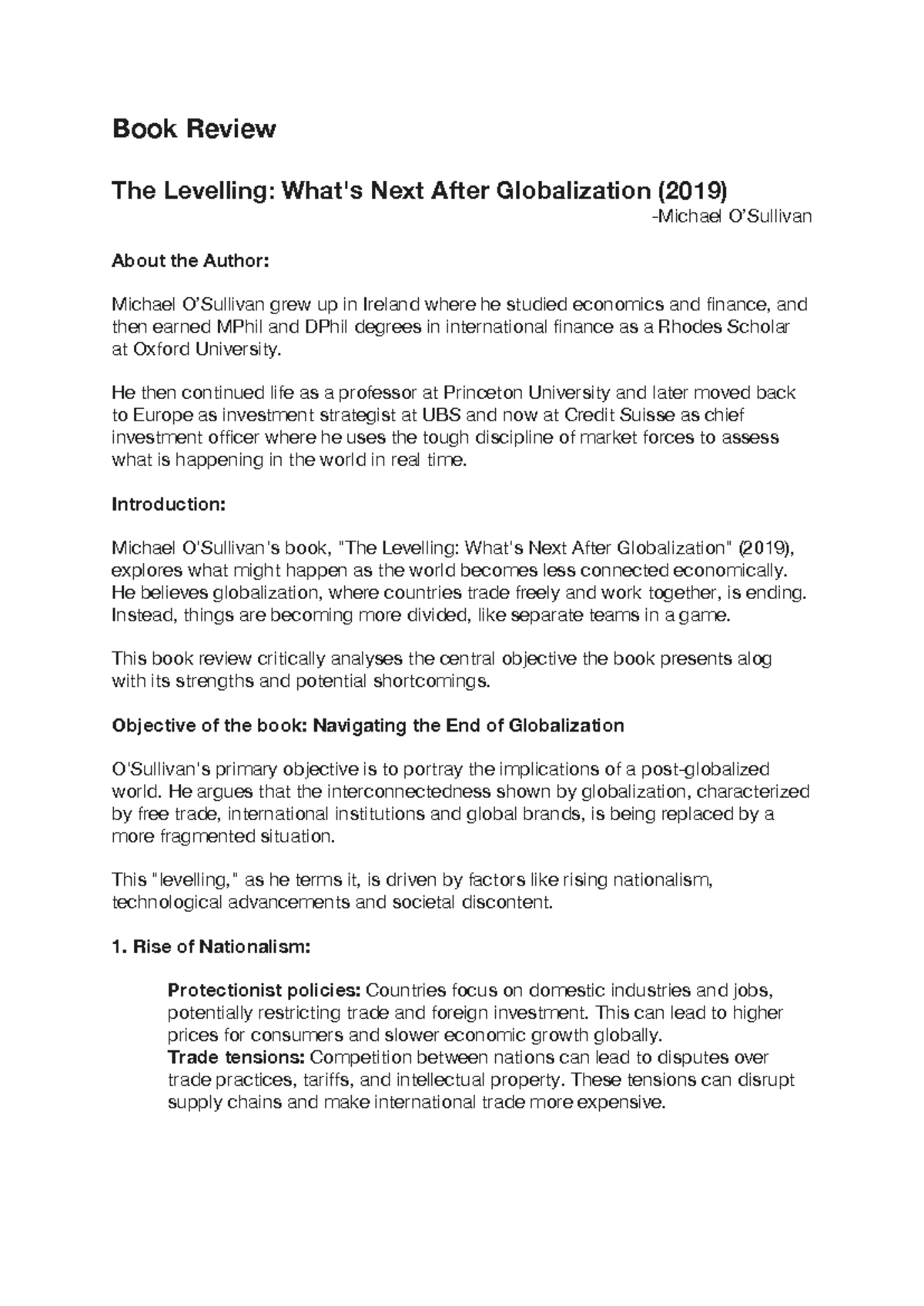 Book Review Pol Sc - Book Review The Levelling: What's Next After ...