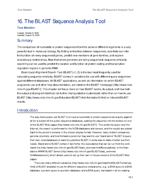 Blast Fasta - lecture notes - Similarity Searches on Sequence Databases ...