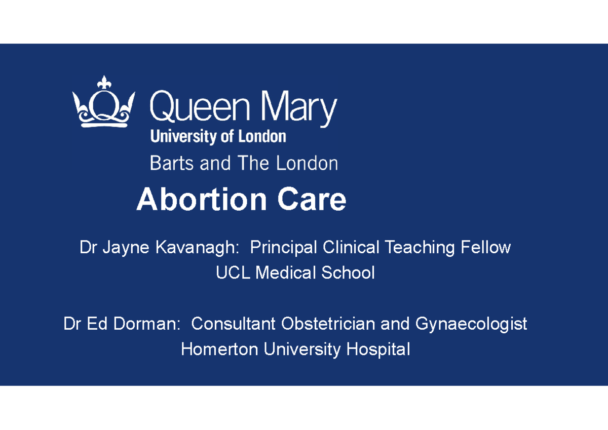 12. Abortion care and Termination of Pregnancy - Abortion Care Dr Jayne ...