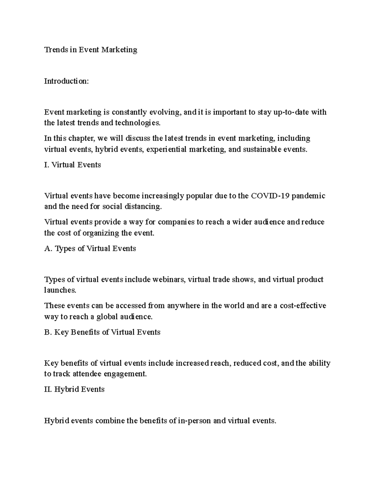 Event Marketing 5 - Trends in Event Marketing Introduction: Event ...