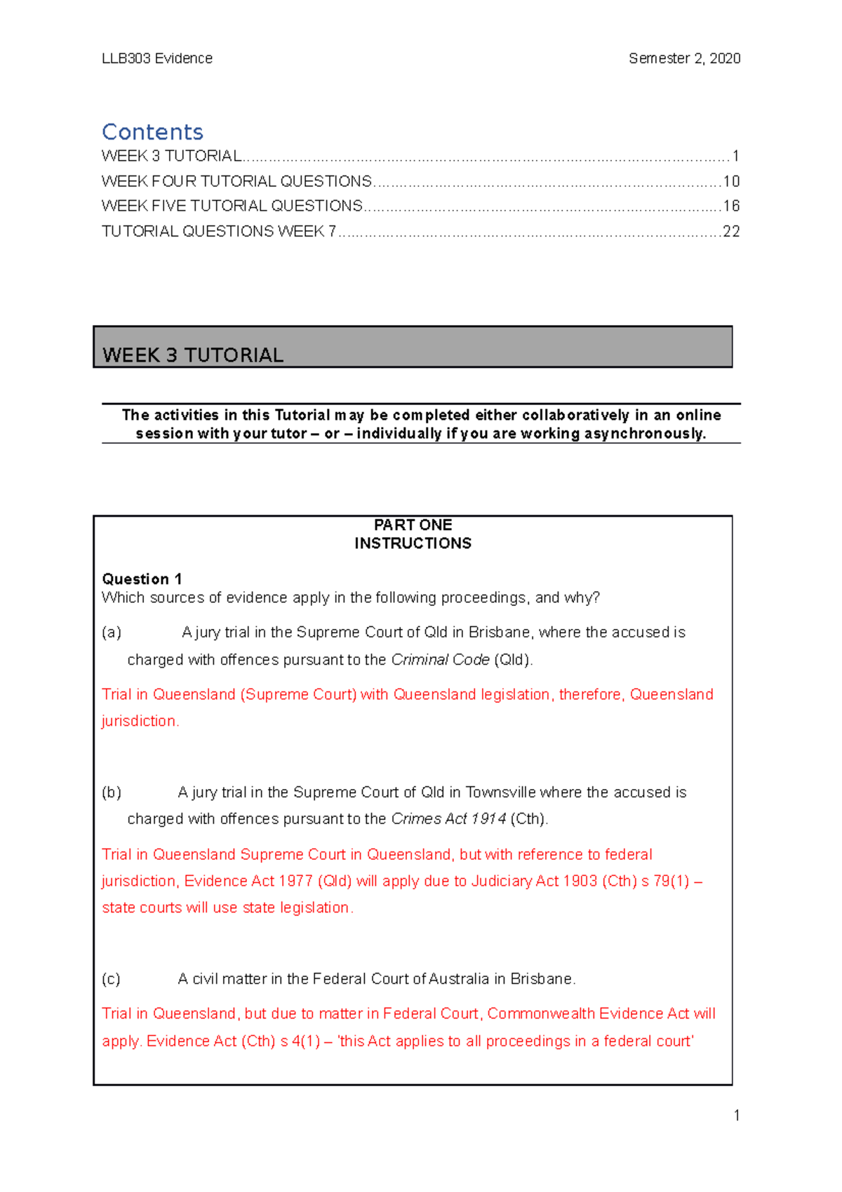 Evidence Tutorials - Carlos - Contents WEEK 3 - Studocu