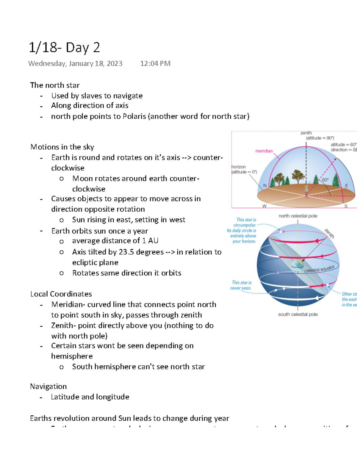 118- Day 2 - Second Day Notes - The north star - Used by slaves to ...