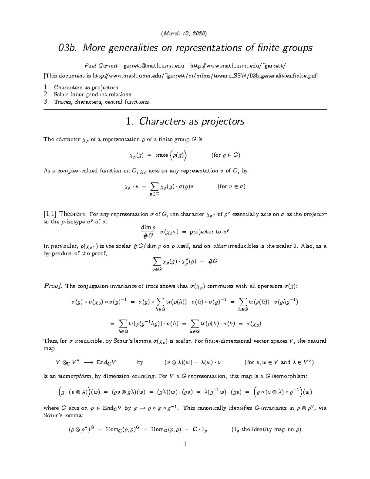 03b generalities finite - (March 12, 2020) 03b. More generalities on ...