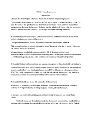 Test Bank RN 231 - Test Bank - Detailed Answer Key RN 231 Quiz I 1. A ...