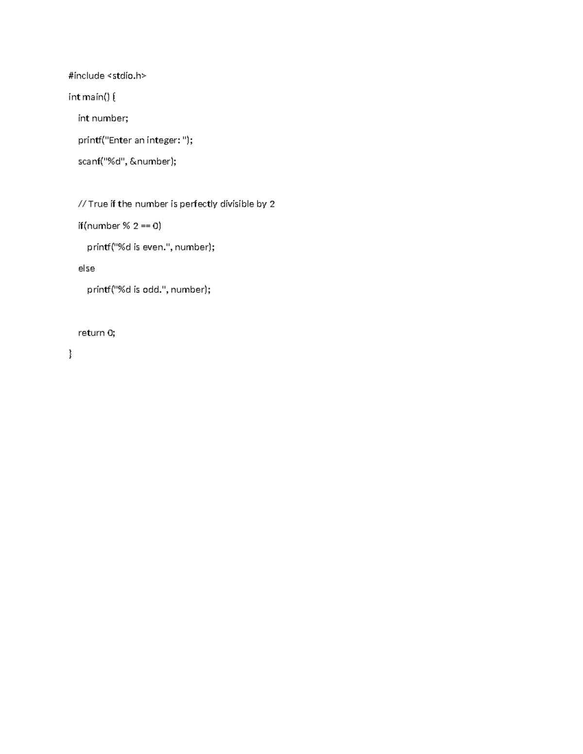 Odd or even - CODES - Applied programming - #include int main() { int number; - Studocu