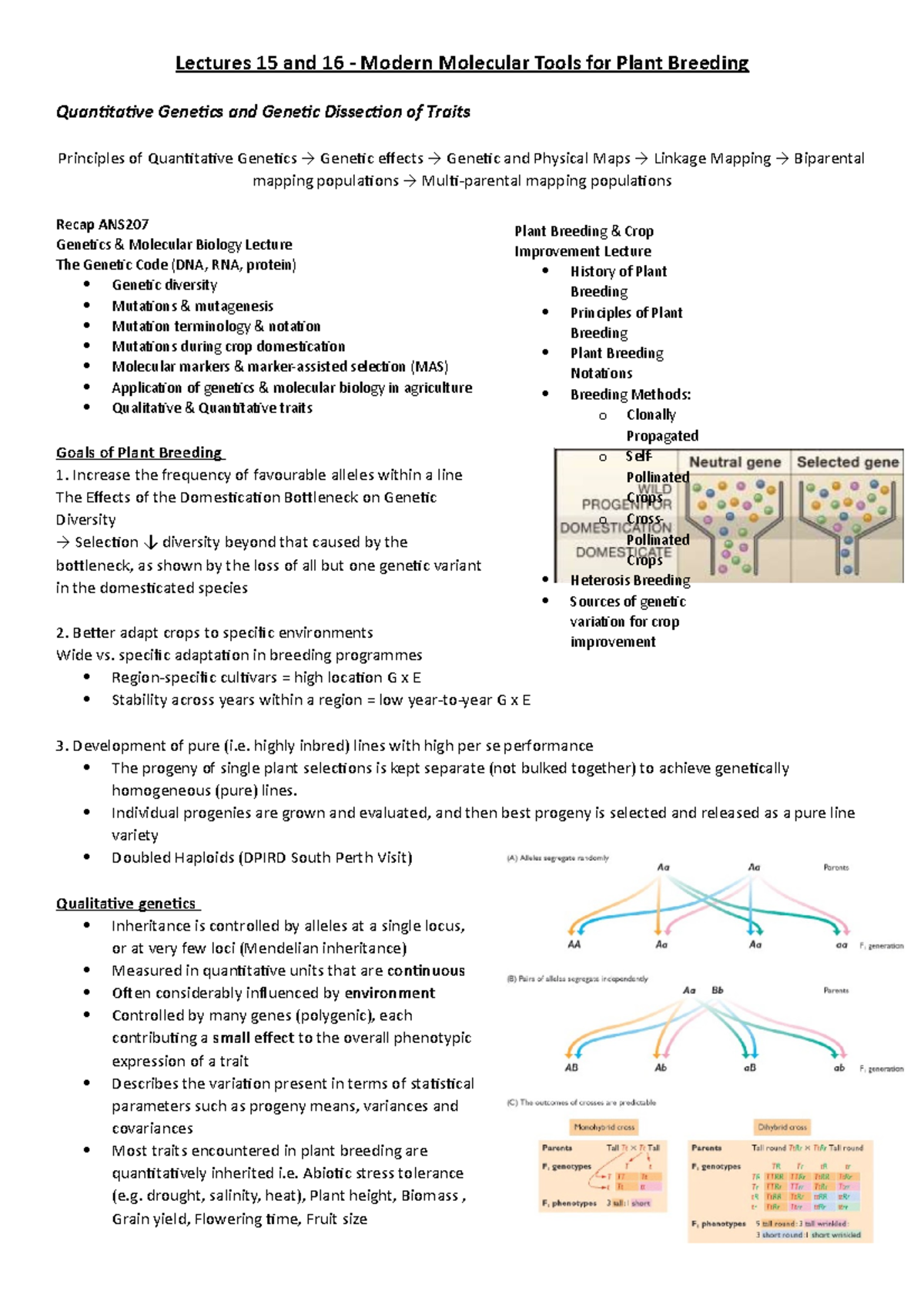 Lectures 15 and 16 - Modern Molecular Tools - Lectures 15 and 16 ...