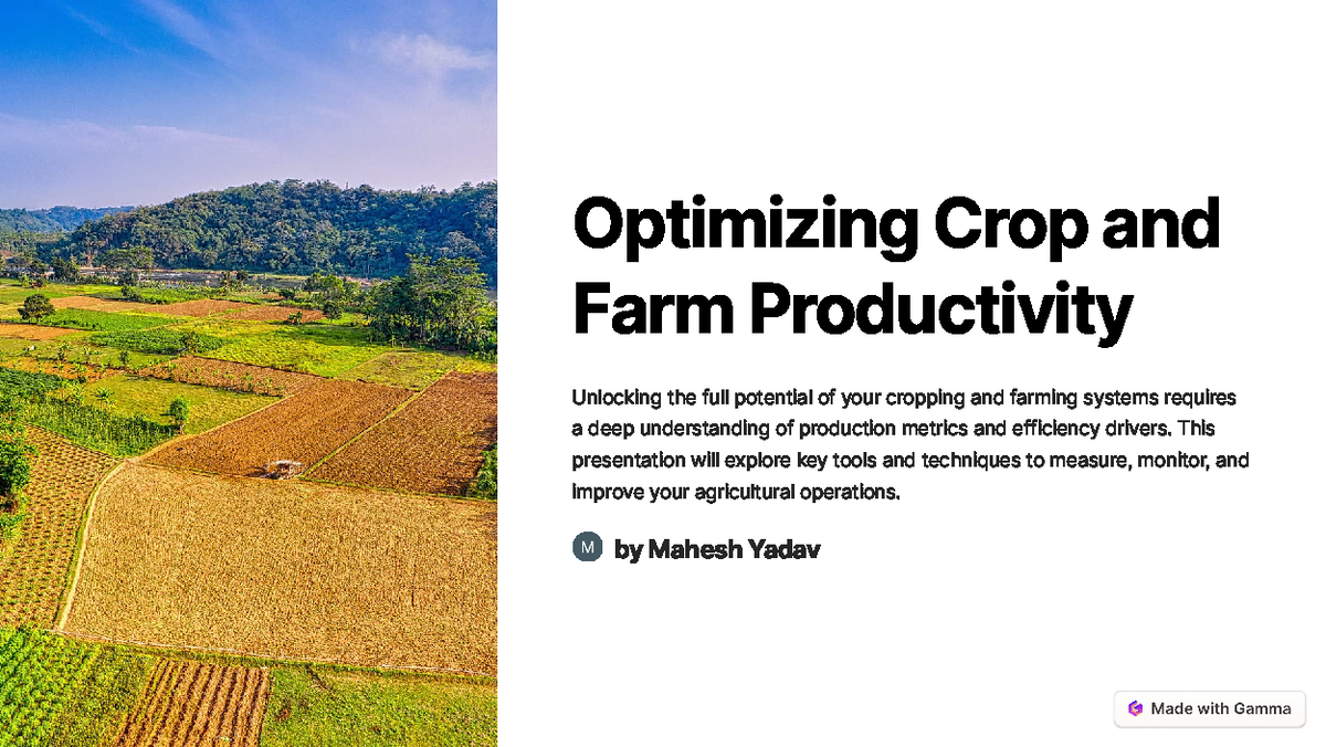 Optimizing Crop and Farm Productivity - Optimizing Crop and Farm ...