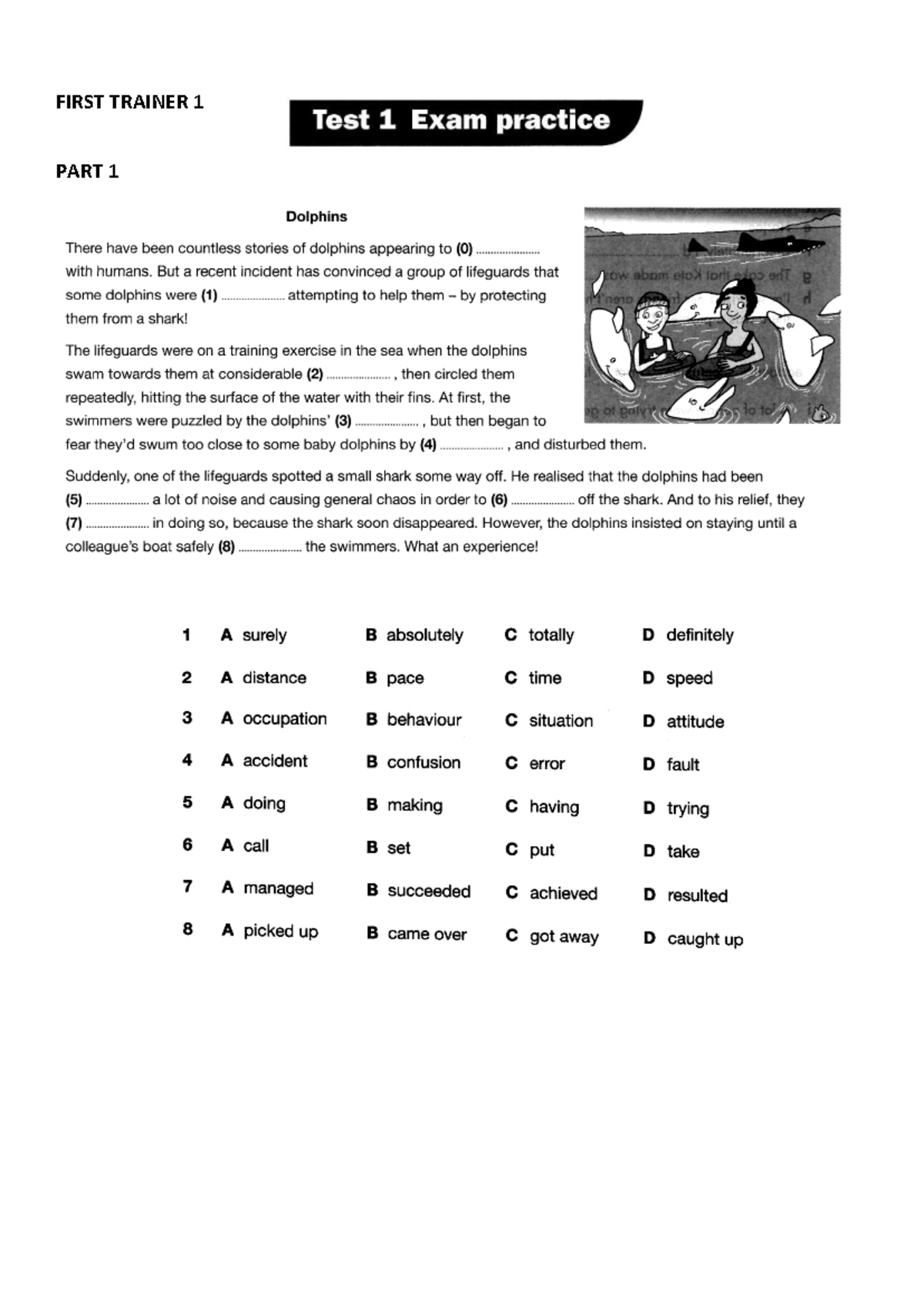 First Trainer 1 - USE OF English 1 - FIRST TRAINER 1 Test 1 Exam ...