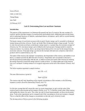 experiment 12 chem 113 - Experimentally Finding Freezing Point ...