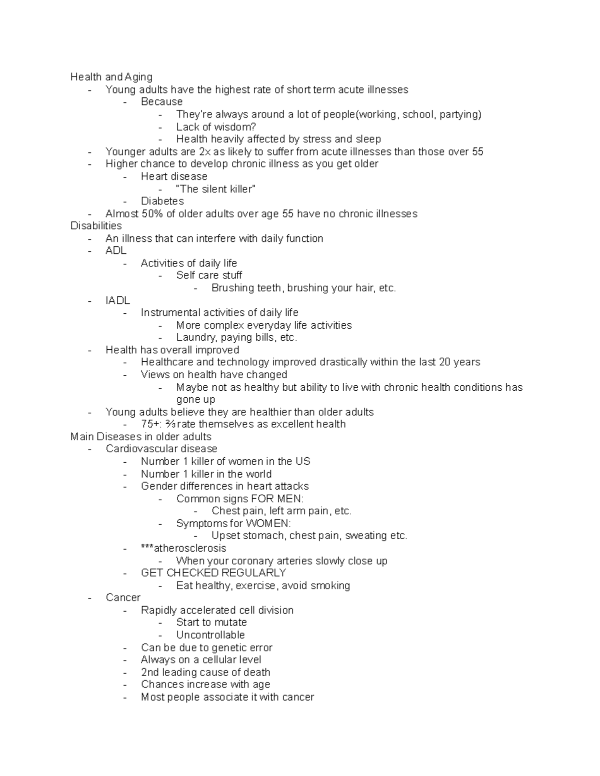 Ch 3 Notes - Health and Aging - Young adults have the highest rate of ...