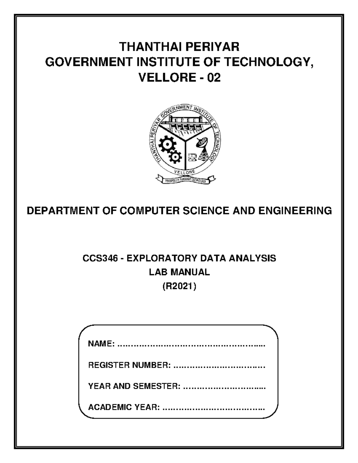 CCS346 - EDA LAB Manual - THANTHAI PERIYAR GOVERNMENT INSTITUTE OF ...