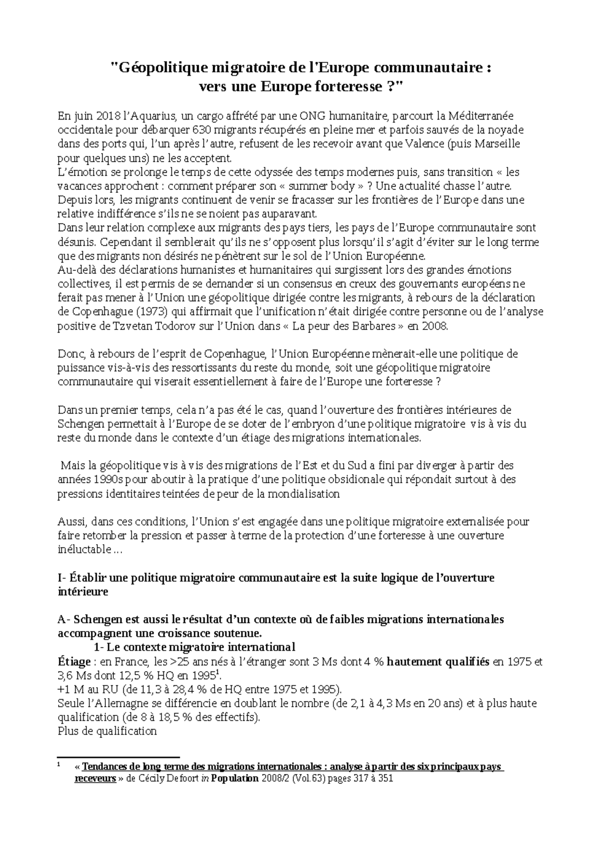 Corrigé colle migrations - "Géopolitique migratoire de l'Europe ...