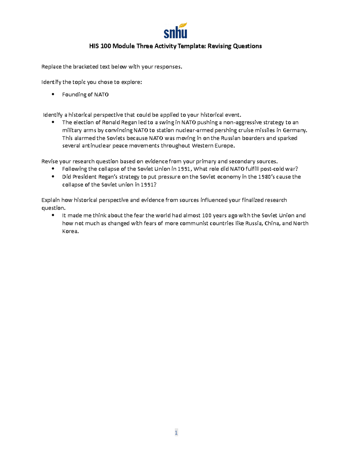 HIS 100 Module 3-2 - HIS100 - SNHU - Studocu