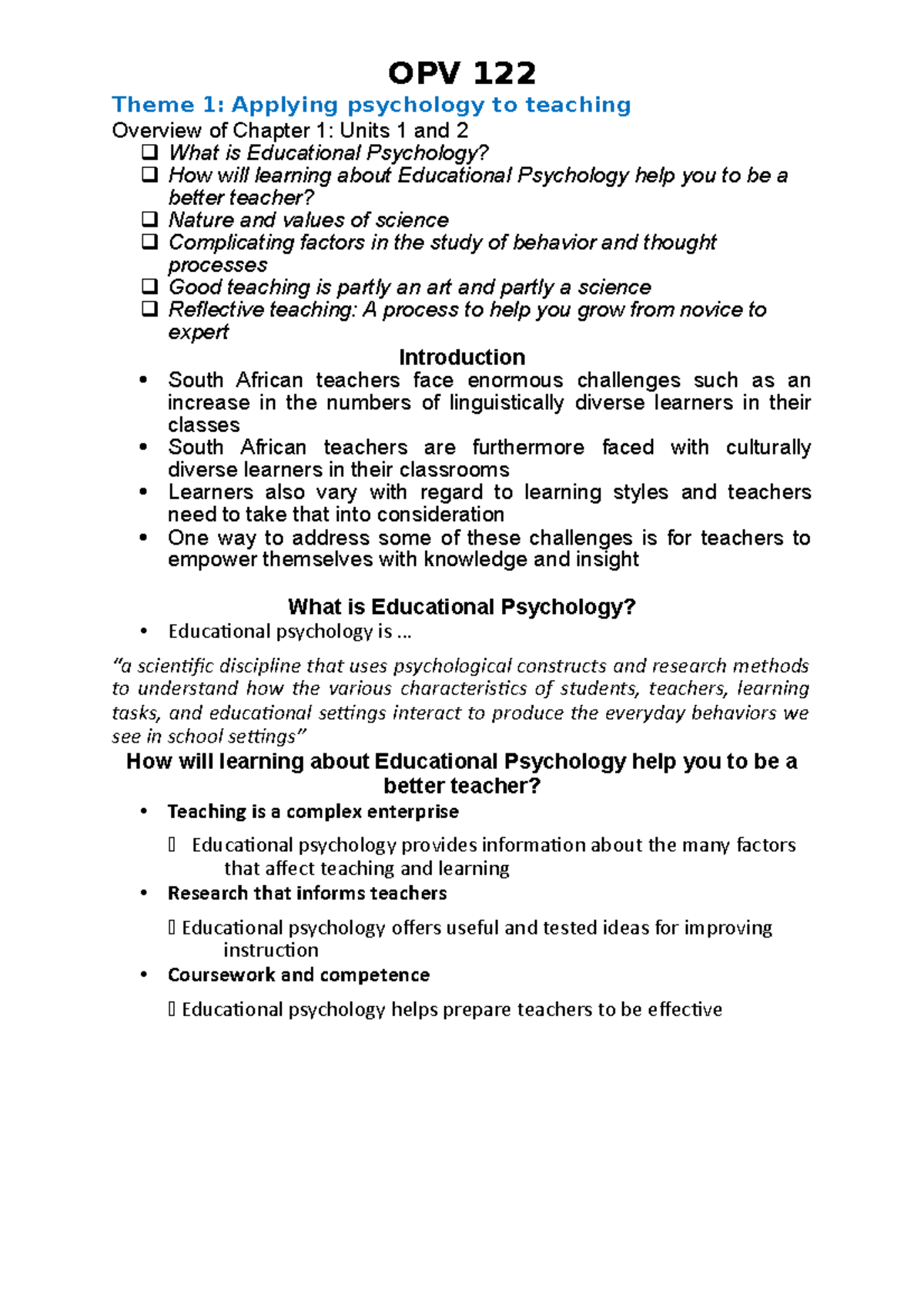 OPV toets 27 Sept - notes to search on - OPV 122 - UP - Studocu