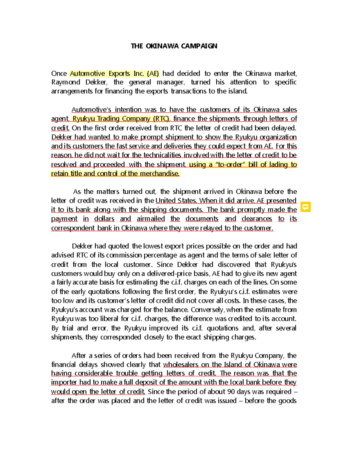 Okinawa Campaign, case study - THE OKINAWA CAMPAIGN Once Automotive ...