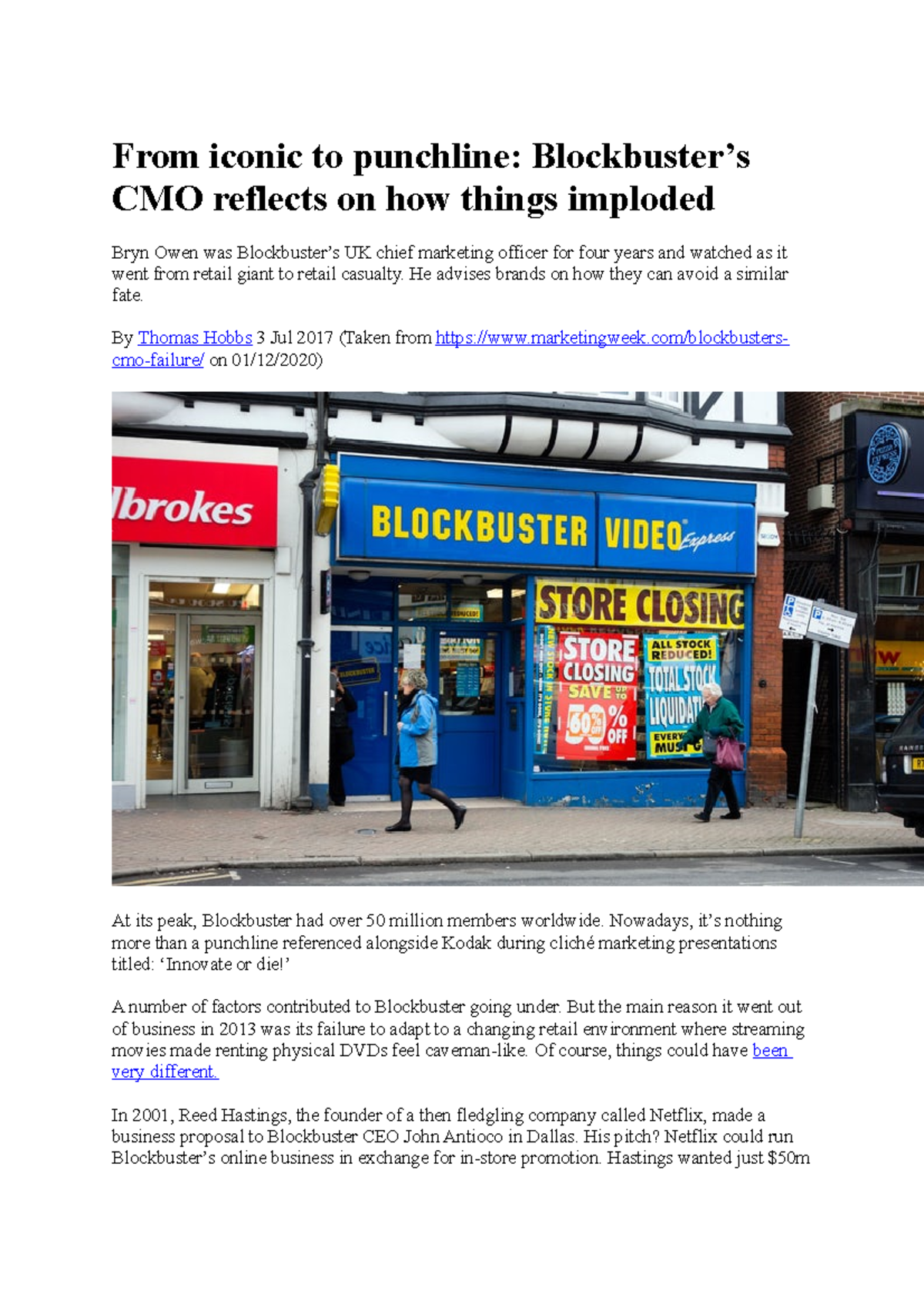 Blockbuster From iconic to punchline - From iconic to punchline ...