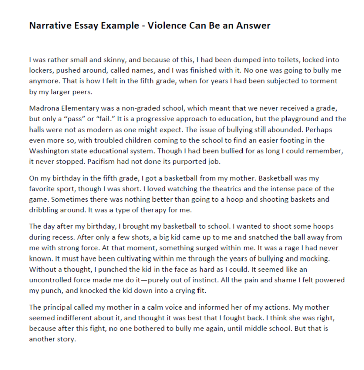 Narrative essay example for grade 12 pdf - Narrative Essay Example ...