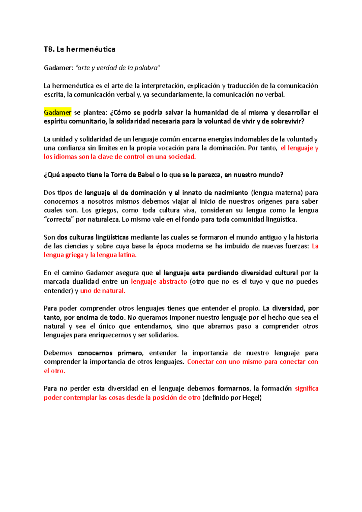 T12. La hermenéutica - Apunts primer de carrera teoria de la comunicació universitat ramon llull ...
