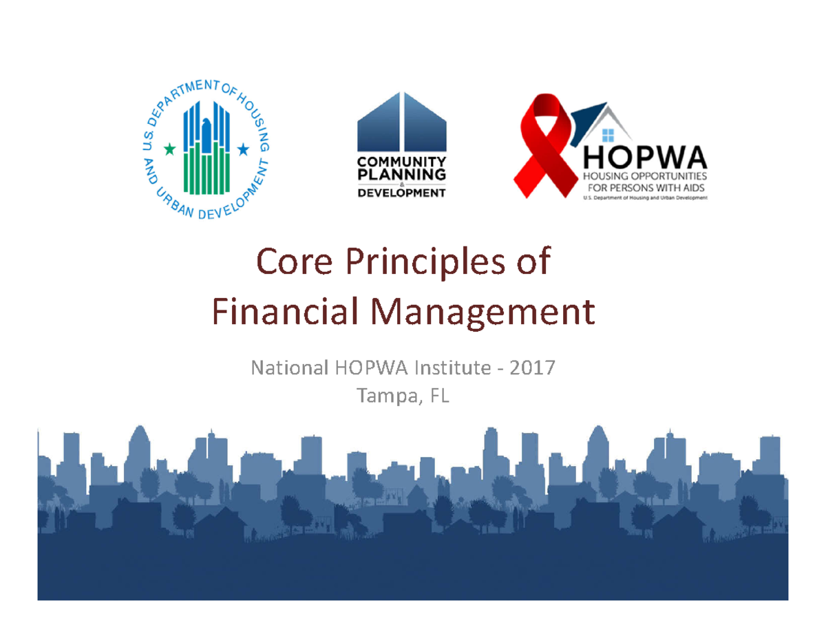 Financial management - study - National HOPWA Institute - 2017 Tampa ...