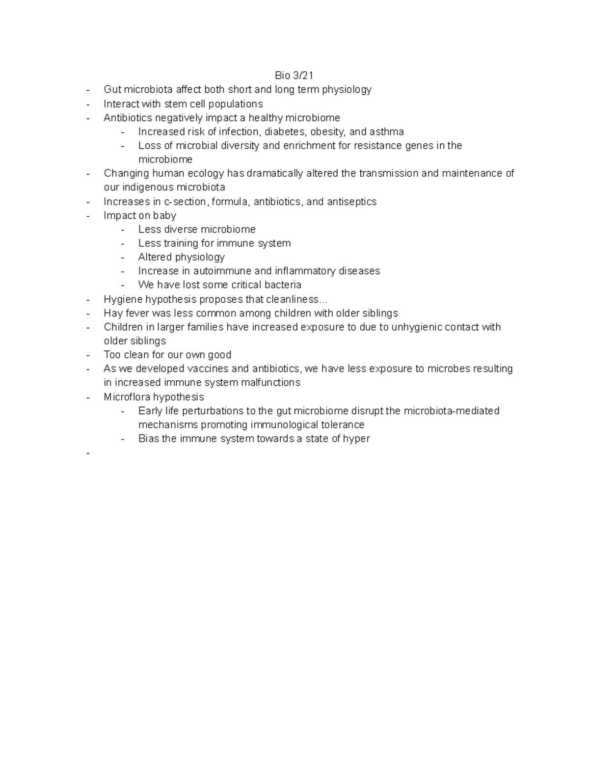 Biology of Social Issues 3/21 - Bio 3/ Gut microbiota affect both short ...